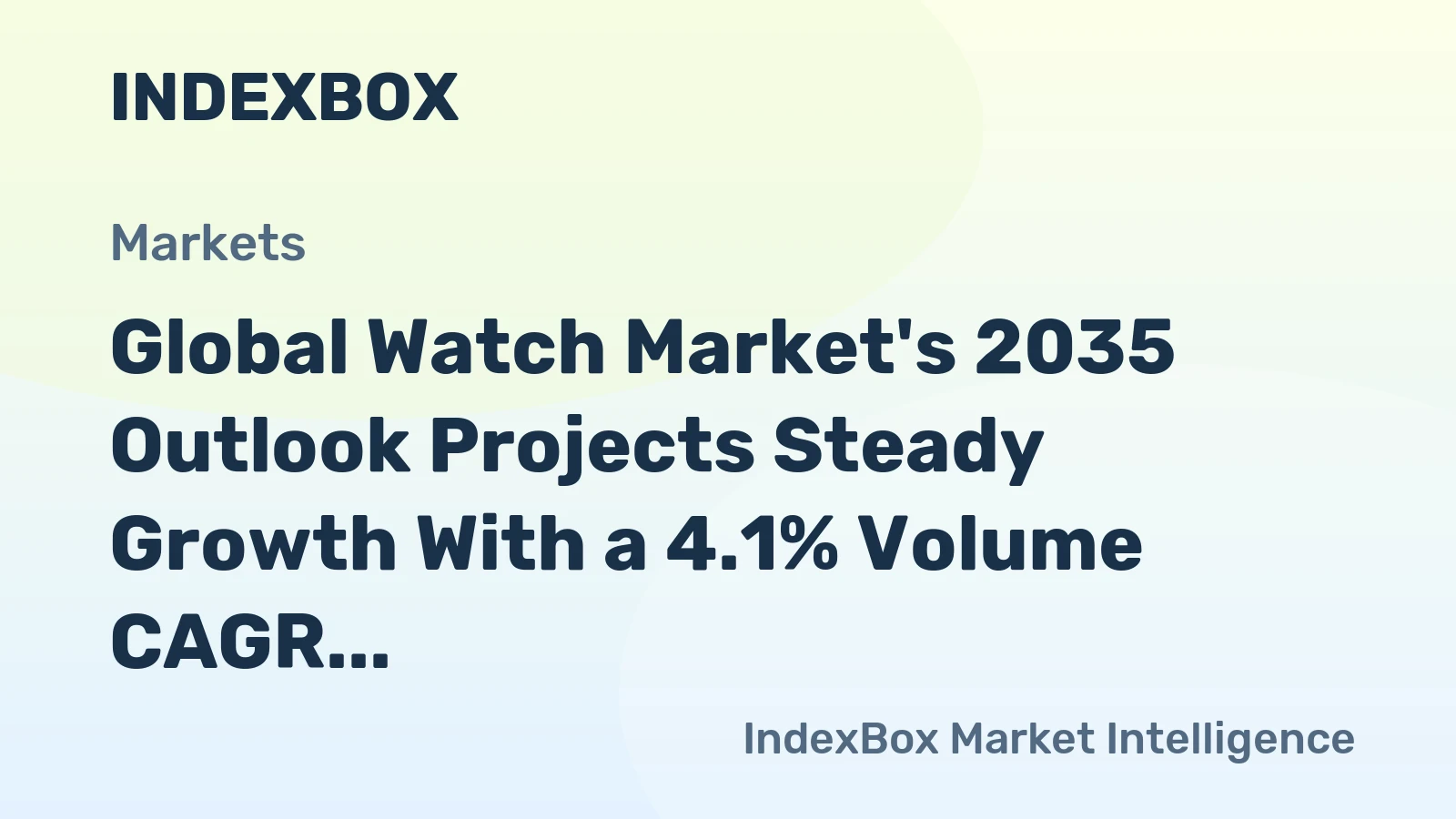 Global Watch Market's 2035 Outlook Projects Steady Growth With a 4.1% Volume CAGR
