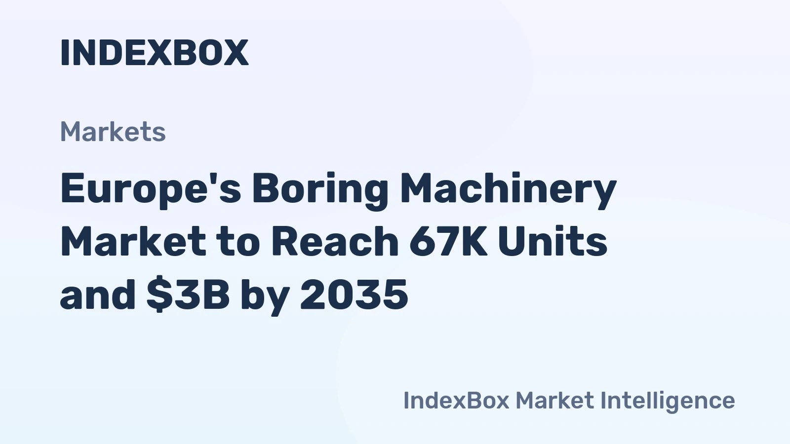 Europe's Boring Machinery Market to Reach 67K Units and $3B by 2035