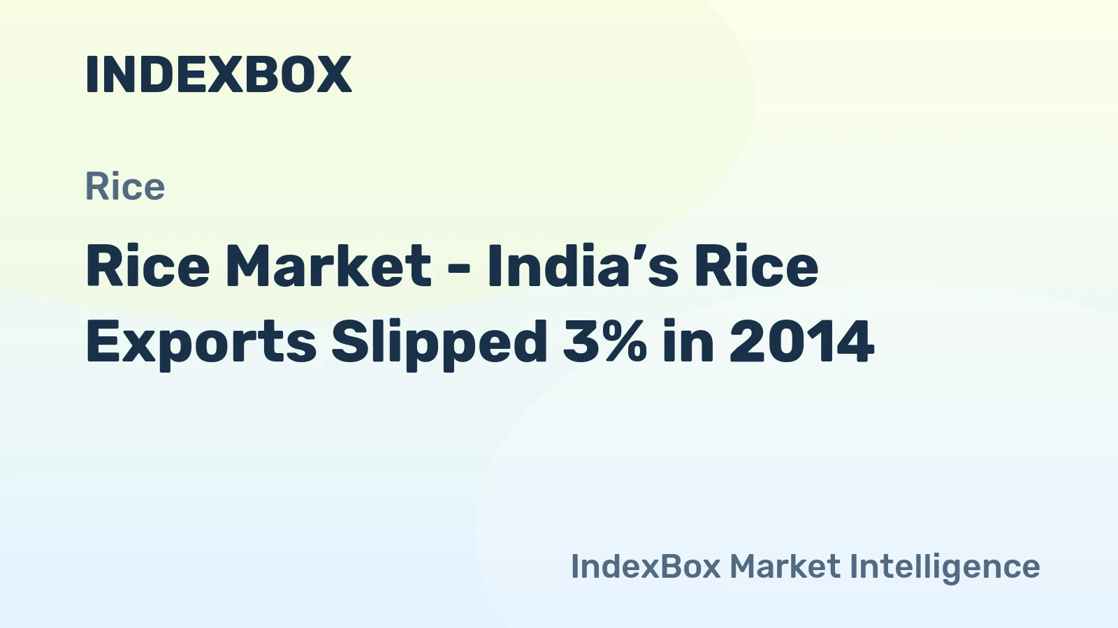 Rice Market - India’s Rice Exports Slipped 3% in 2014