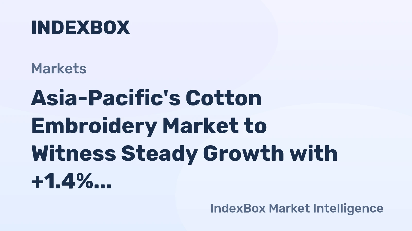 Asia-Pacific's Cotton Embroidery Market to Witness Steady Growth with +1.4% CAGR by 2035