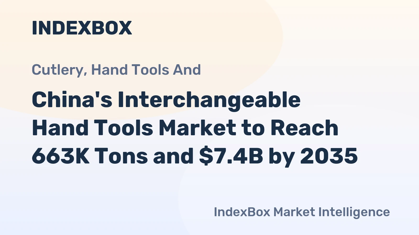 China's Interchangeable Hand Tools Market to Reach 663K Tons and $7.4B by 2035