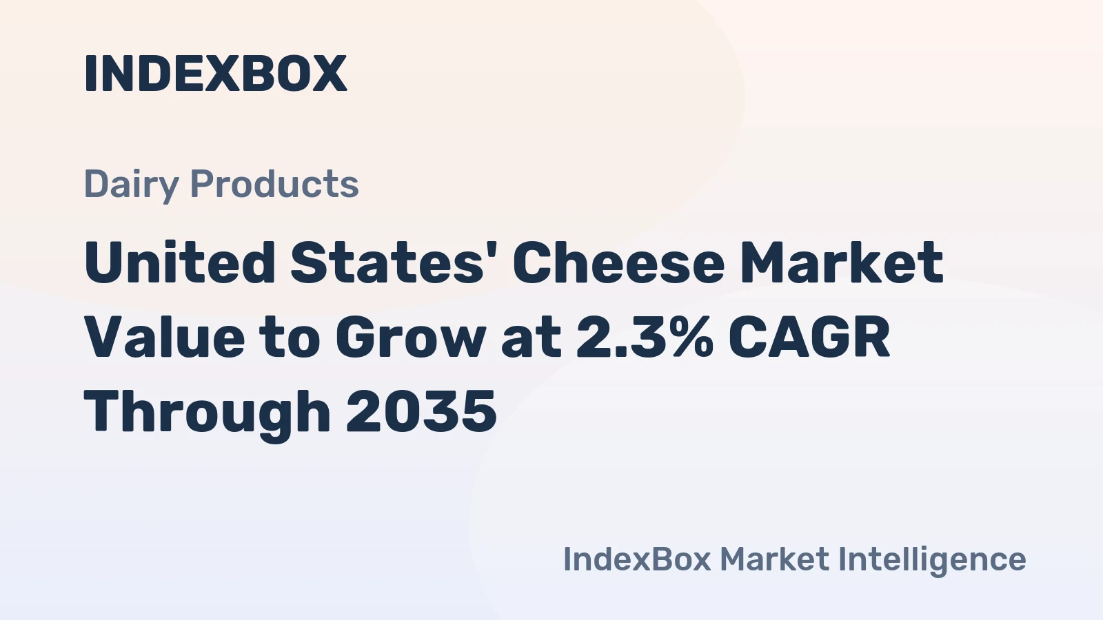United States' Cheese Market Value to Grow at 2.3% CAGR Through 2035