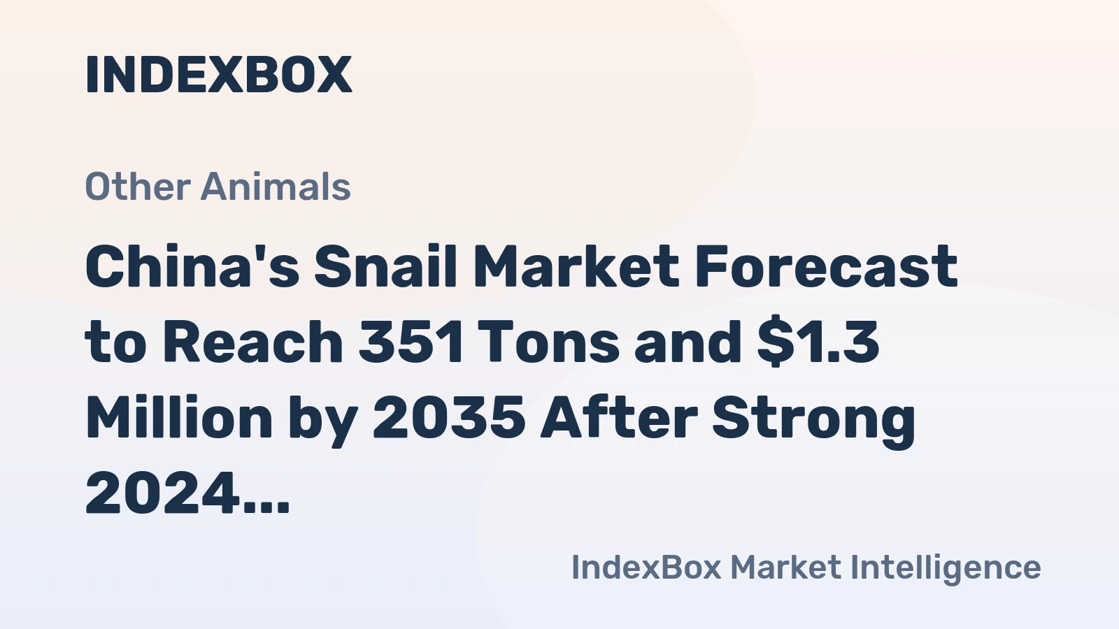 China's Snail Market Forecast to Reach 351 Tons and $1.3 Million by 2035 After Strong 2024 Rebound