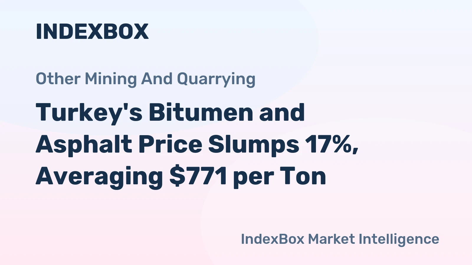Turkey's Bitumen and Asphalt Price Slumps 17%, Averaging $771 per Ton