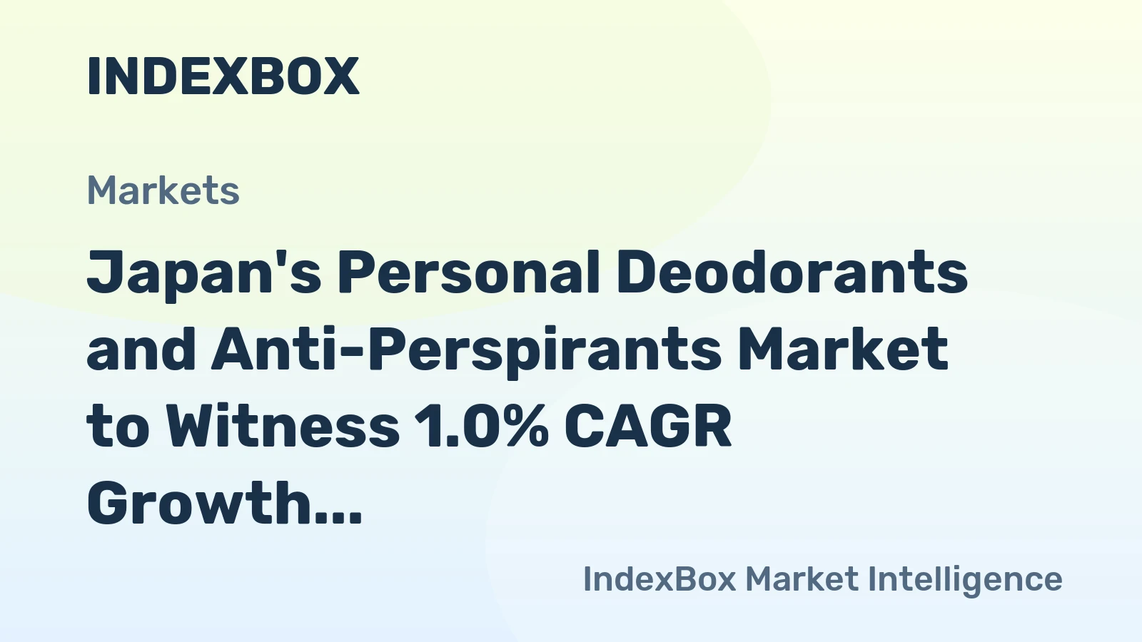 Japan's Personal Deodorants and Anti-Perspirants Market to Witness 1.0% CAGR Growth, Reaching $1.8B by 2035