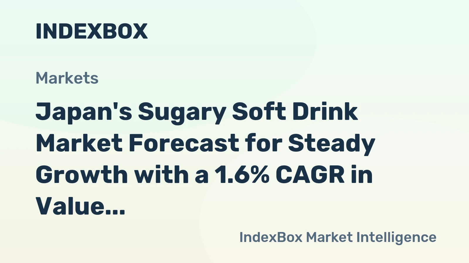 Japan's Sugary Soft Drink Market Forecast for Steady Growth with a 1.6% CAGR in Value