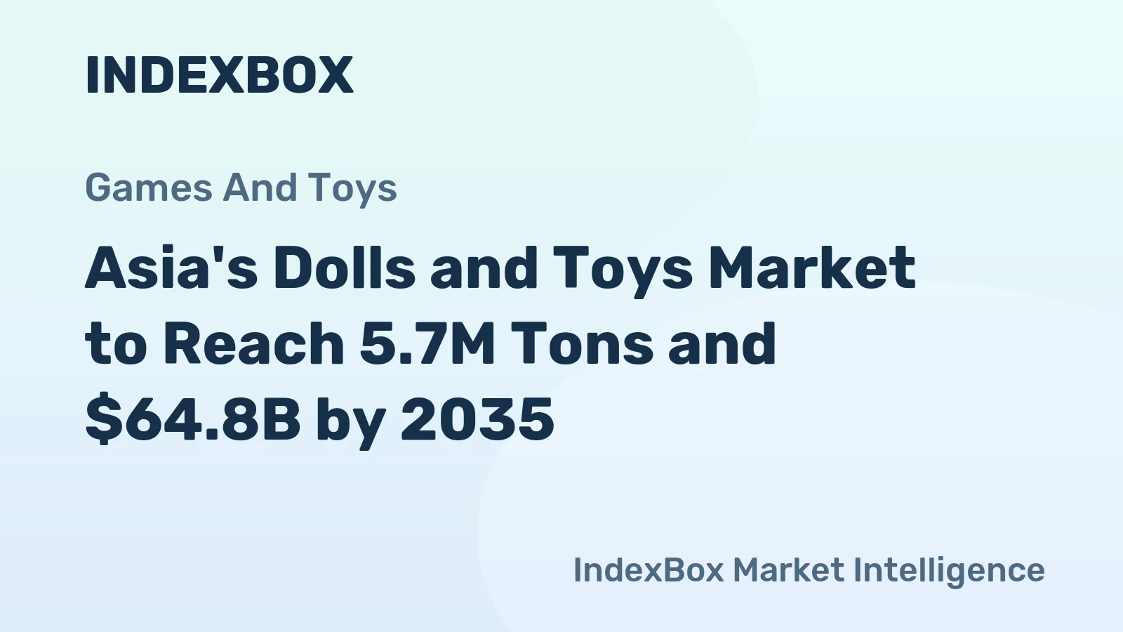 Asia's Dolls and Toys Market to Reach 5.7M Tons and $64.8B by 2035