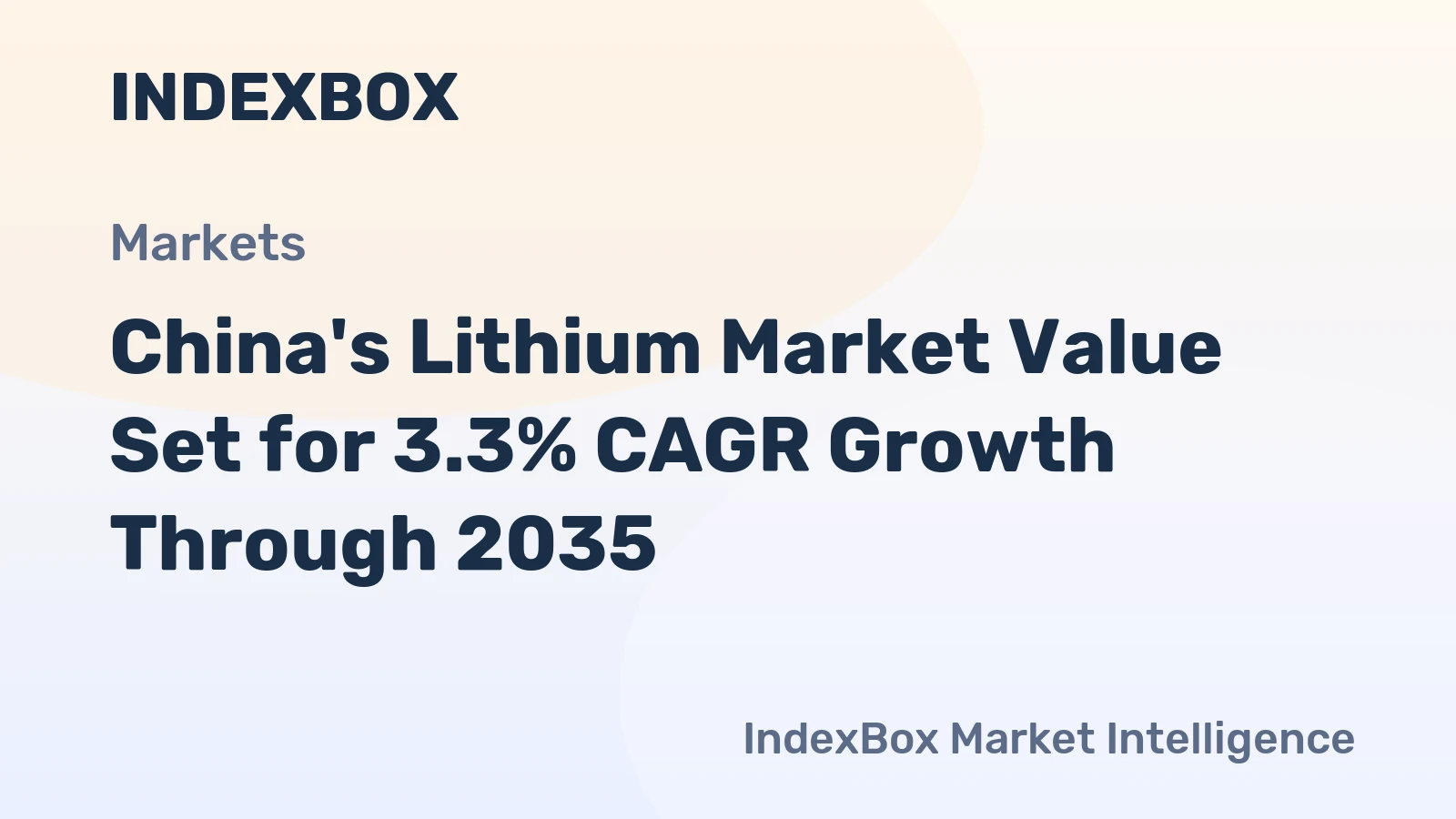 China's Lithium Market Value Set for 3.3% CAGR Growth Through 2035