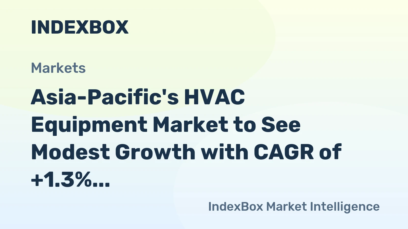 Asia-Pacific's HVAC Equipment Market to See Modest Growth with CAGR of +1.3% from 2024 to 2035