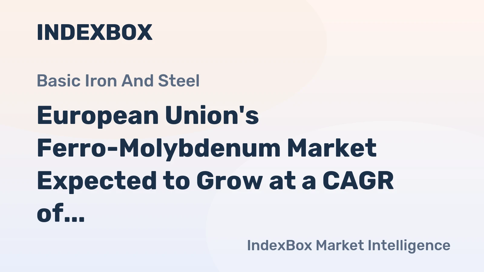 European Union's Ferro-Molybdenum Market Expected to Grow at a CAGR of +1.1% from 2024 to 2035