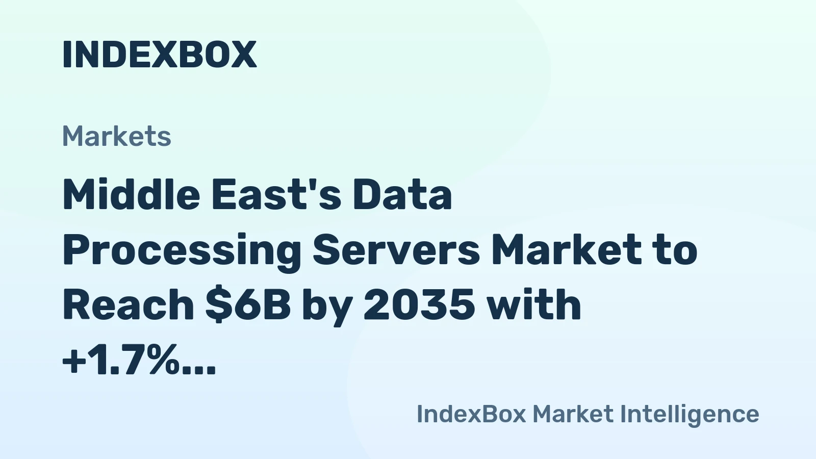 Middle East's Data Processing Servers Market to Reach $6B by 2035 with +1.7% CAGR