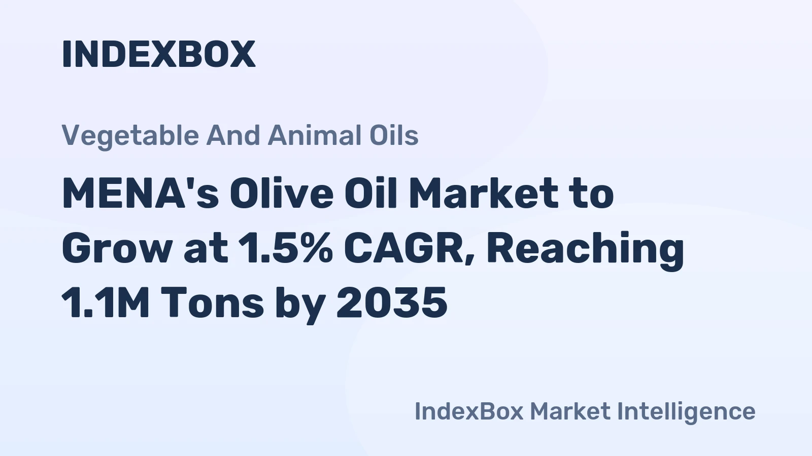 MENA's Olive Oil Market to Grow at 1.5% CAGR, Reaching 1.1M Tons by 2035
