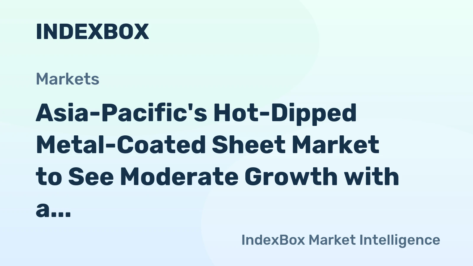 Asia-Pacific's Hot-Dipped Metal-Coated Sheet Market to See Moderate Growth with a CAGR of +2.9% by 2035
