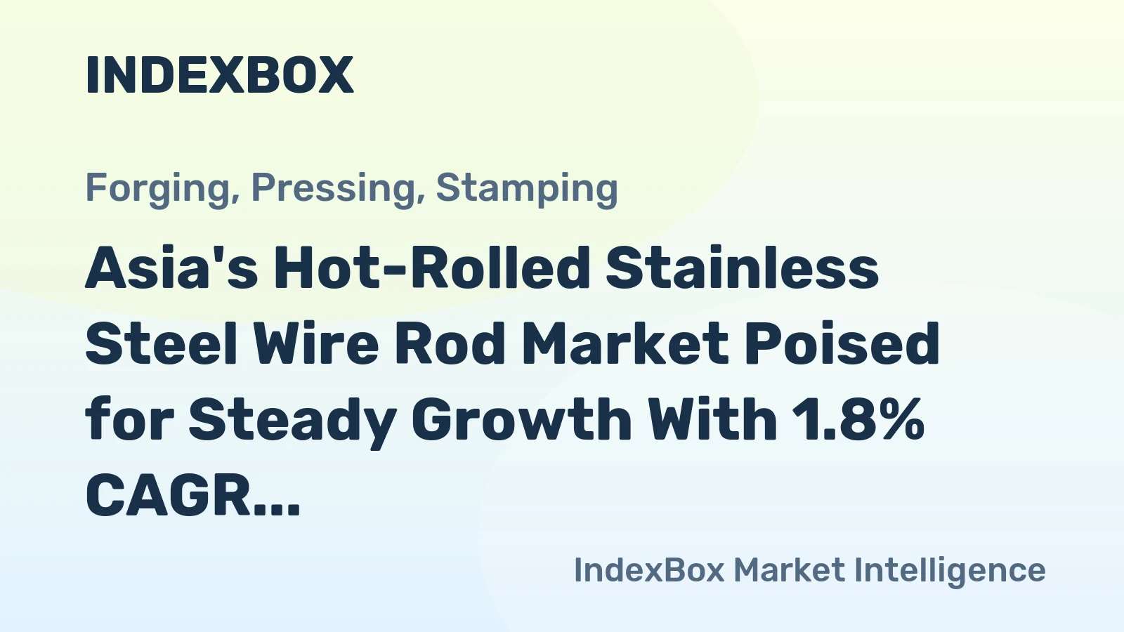 Asia's Hot-Rolled Stainless Steel Wire Rod Market Poised for Steady Growth With 1.8% CAGR in Value