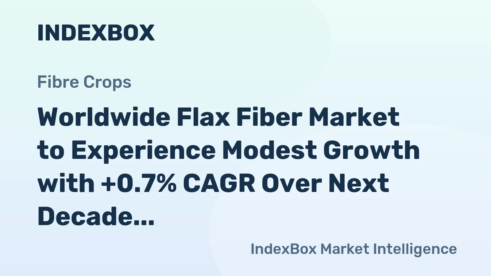 Worldwide Flax Fiber Market to Experience Modest Growth with +0.7% CAGR Over Next Decade