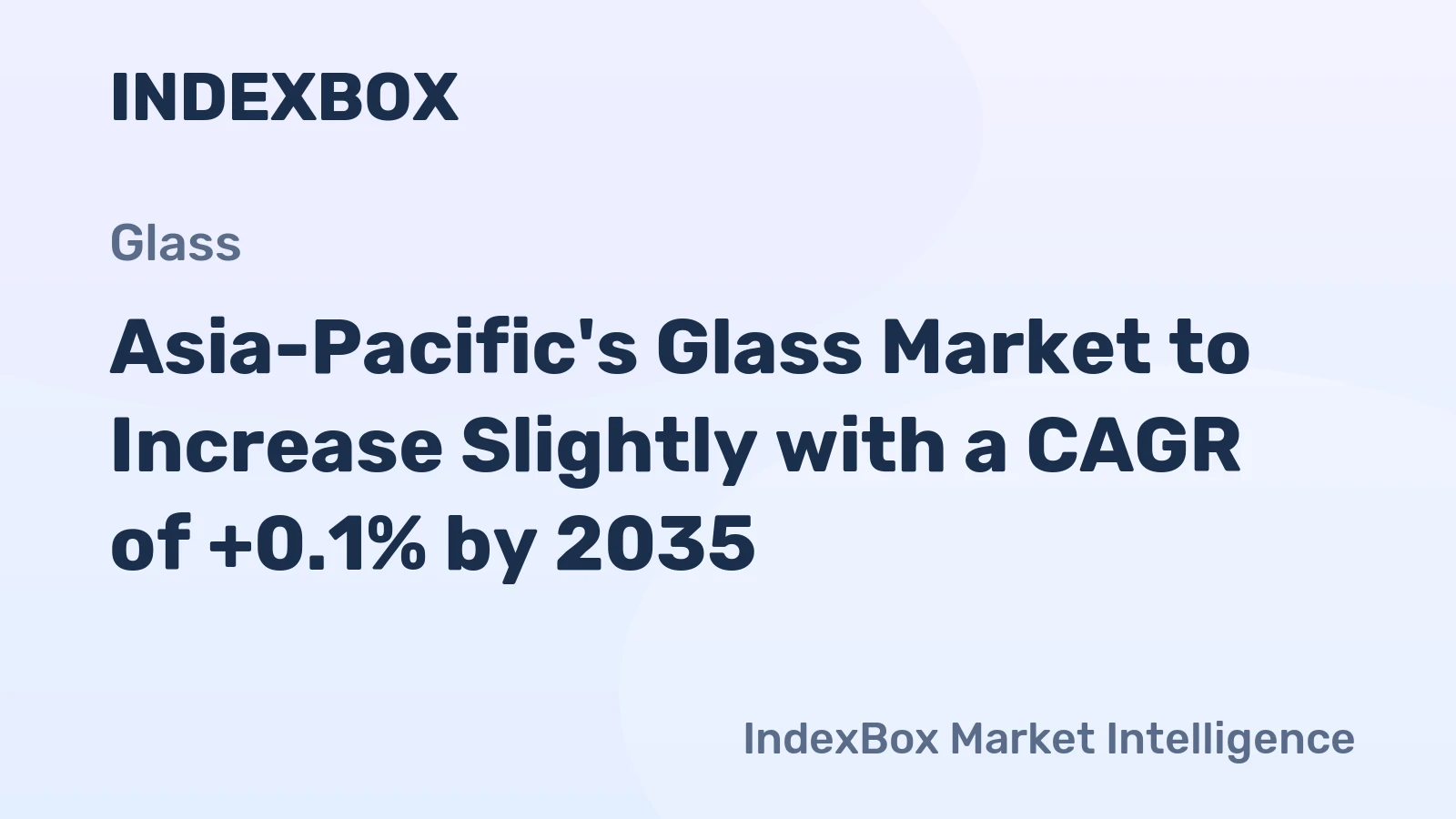 Asia-Pacific's Glass Market to Increase Slightly with a CAGR of +0.1% by 2035