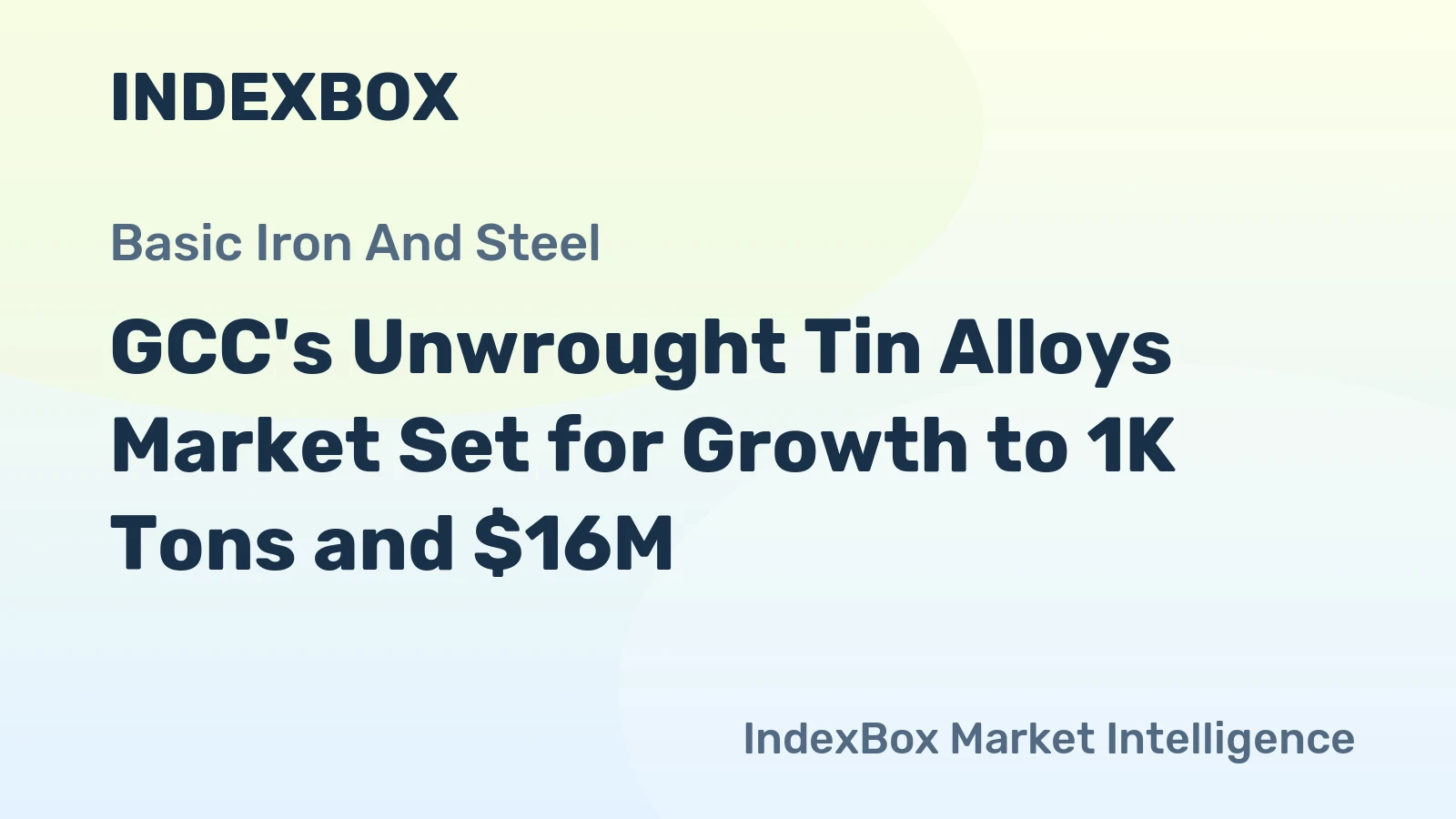 GCC's Unwrought Tin Alloys Market Set for Growth to 1K Tons and $16M