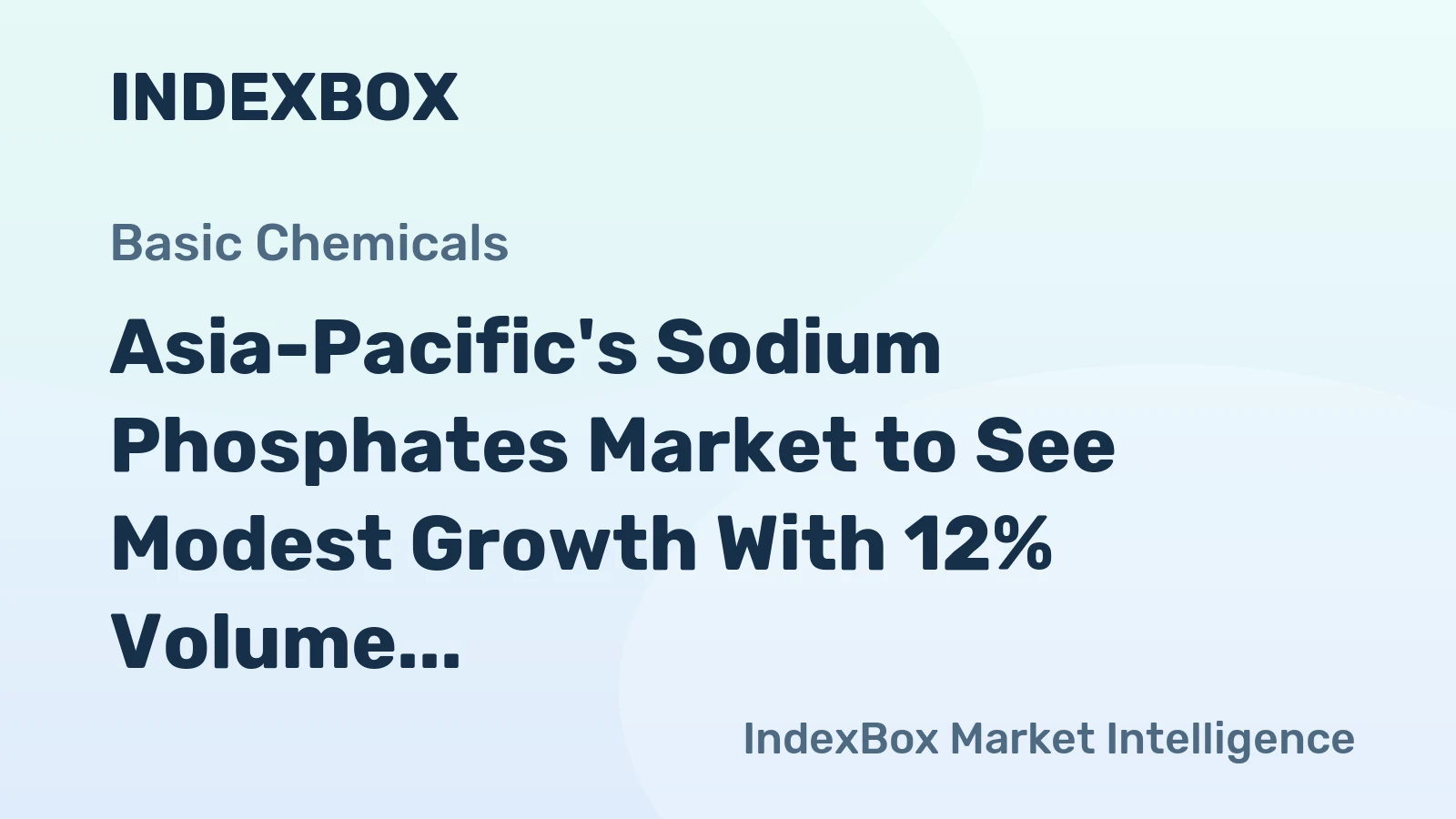 Asia-Pacific's Sodium Phosphates Market to See Modest Growth With 12% Volume CAGR Through 2035