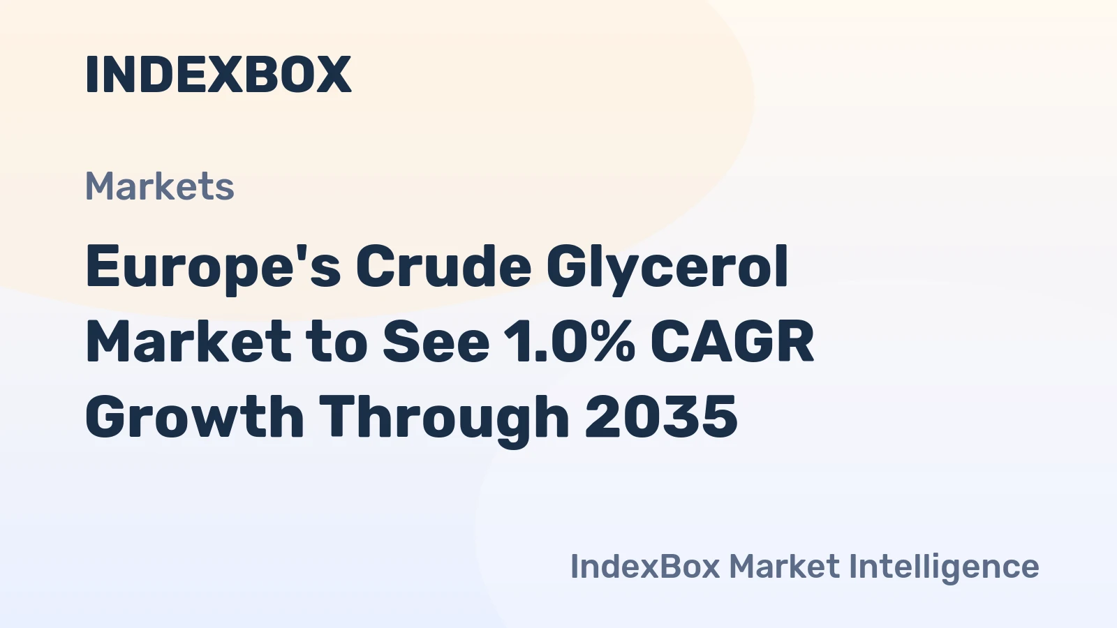 Europe's Crude Glycerol Market to See 1.0% CAGR Growth Through 2035