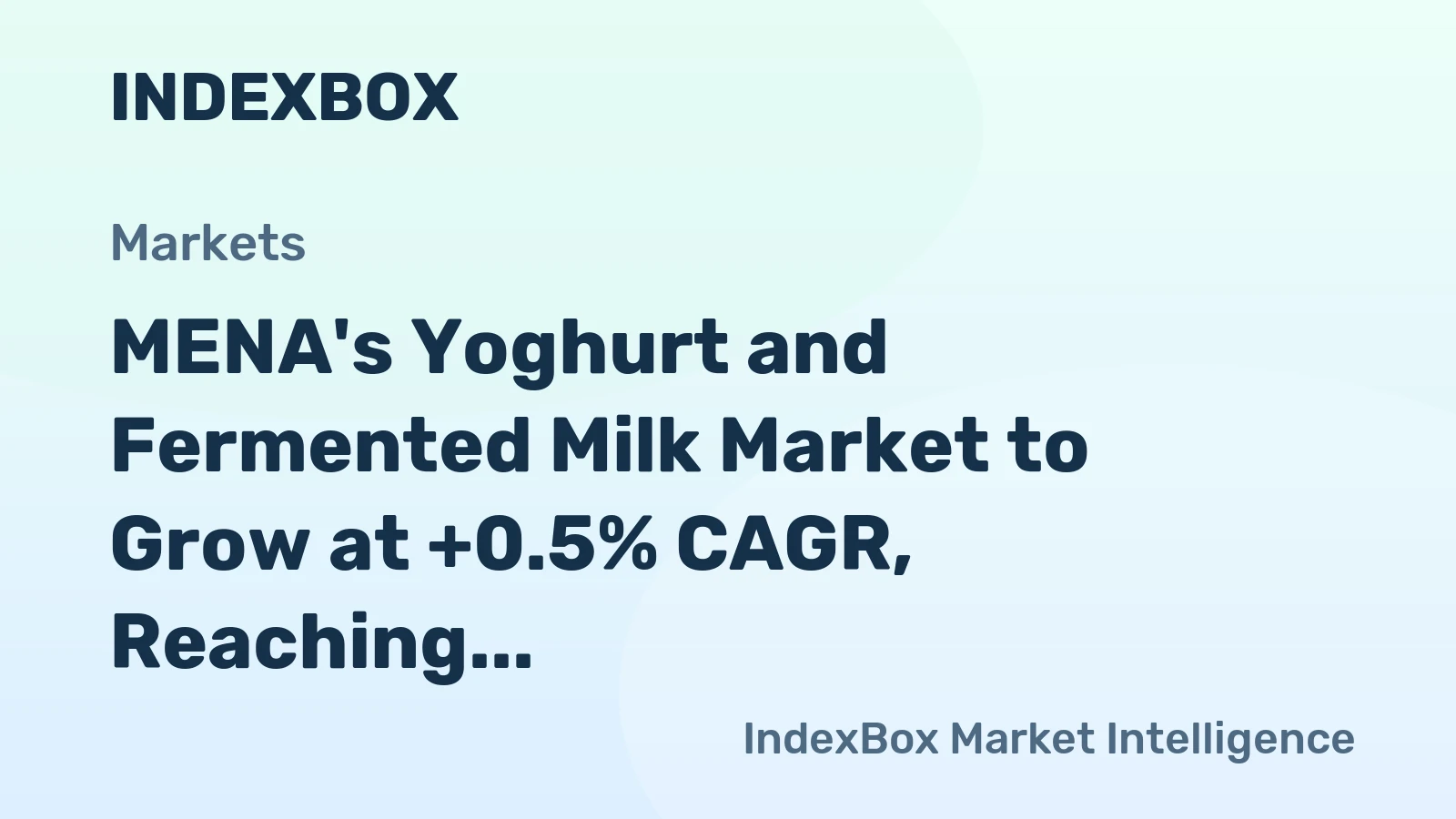 MENA's Yoghurt and Fermented Milk Market to Grow at +0.5% CAGR, Reaching 4.9M Tons by 2035