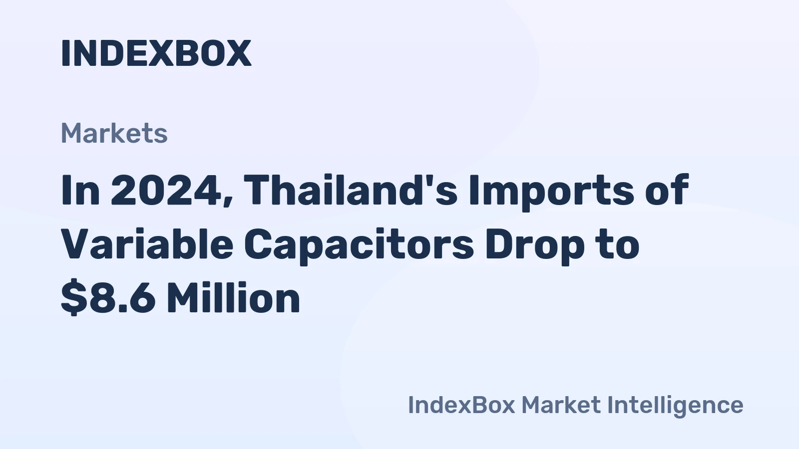 In 2024, Thailand's Imports of Variable Capacitors Drop to $8.6 Million