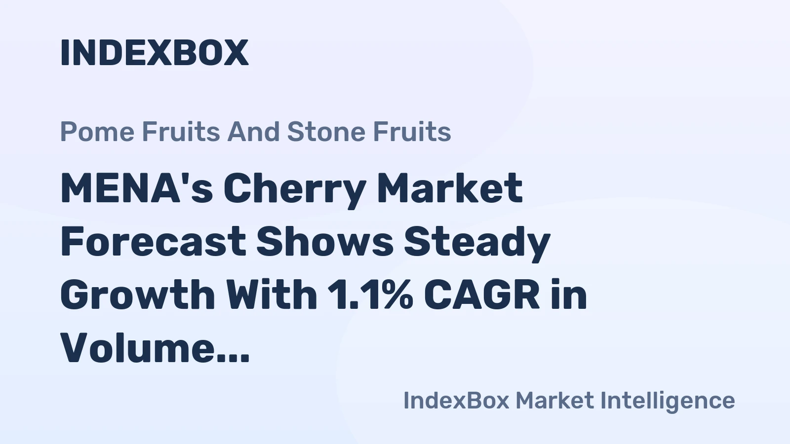 MENA's Cherry Market Forecast Shows Steady Growth With 1.1% CAGR in Volume