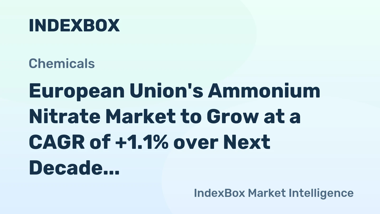 European Union's Ammonium Nitrate Market to Grow at a CAGR of +1.1% over Next Decade