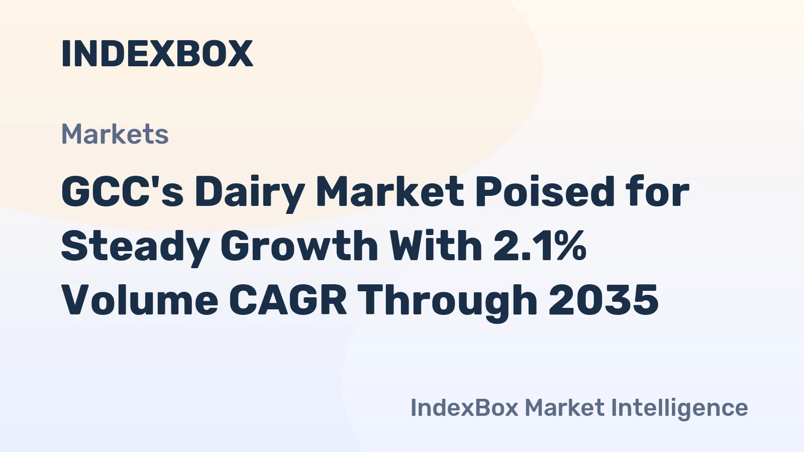 GCC's Dairy Market Poised for Steady Growth With 2.1% Volume CAGR Through 2035