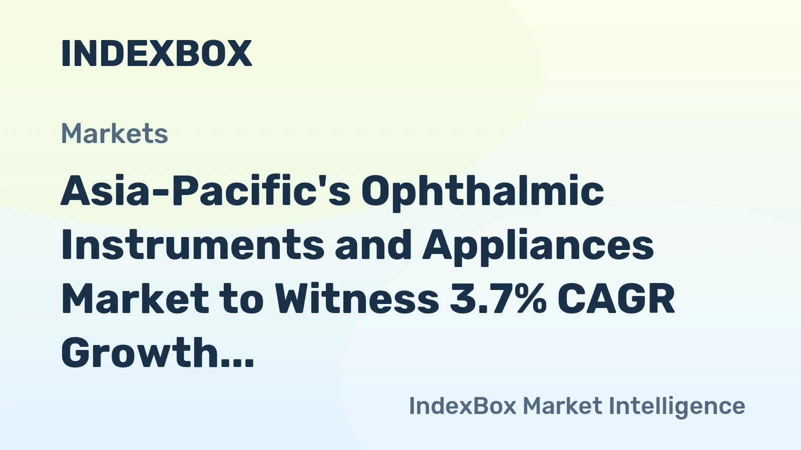 Asia-Pacific's Ophthalmic Instruments and Appliances Market to Witness 3.7% CAGR Growth, Reaching $55.6B by 2035