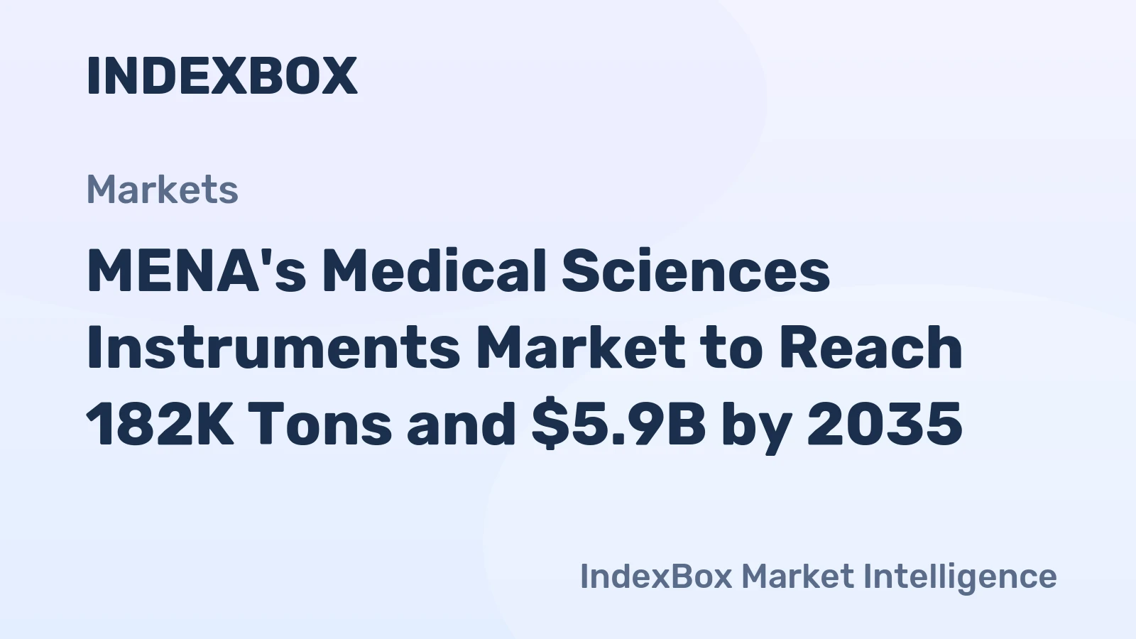 MENA's Medical Sciences Instruments Market to Reach 182K Tons and $5.9B by 2035
