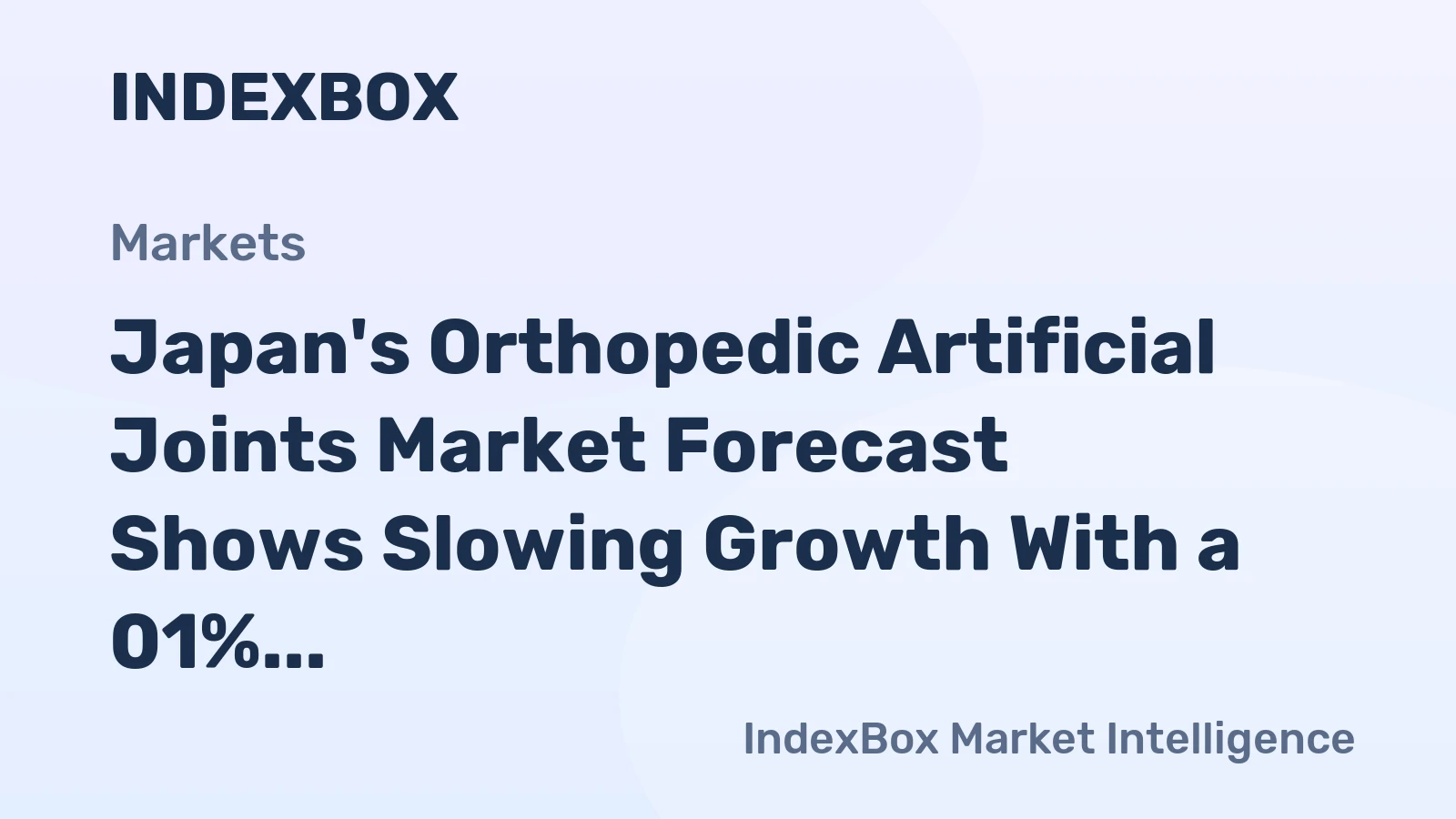 Japan's Orthopedic Artificial Joints Market Forecast Shows Slowing Growth With a 01% Volume CAGR Through 2035