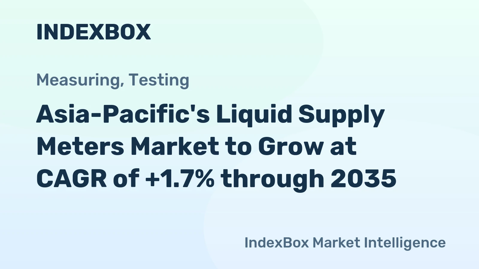 Asia-Pacific's Liquid Supply Meters Market to Grow at CAGR of +1.7% through 2035