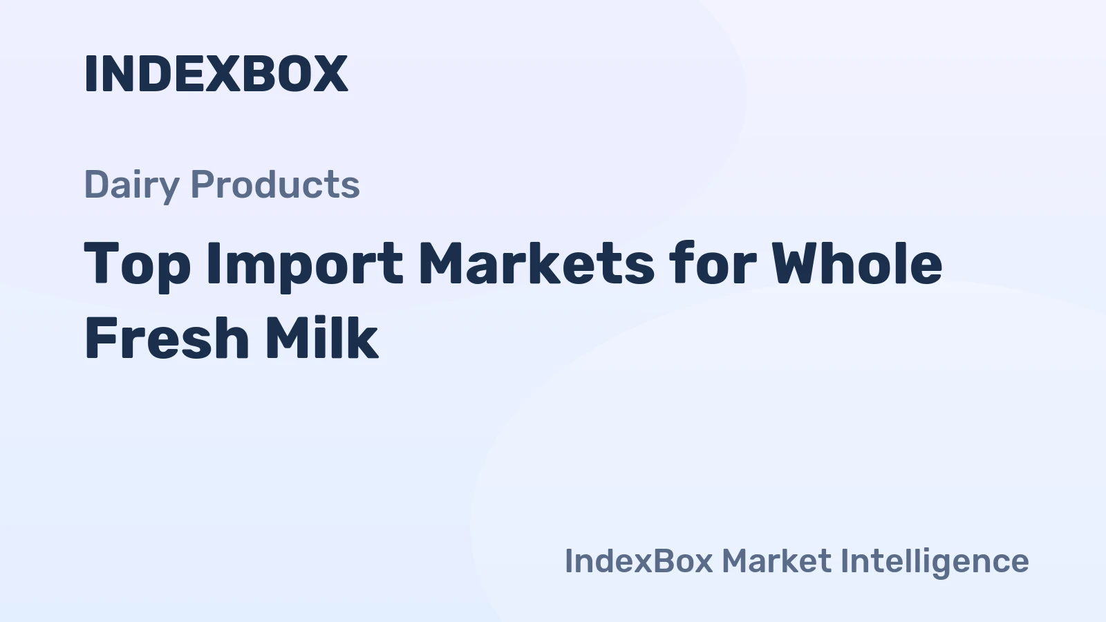 Top Import Markets for Whole Fresh Milk