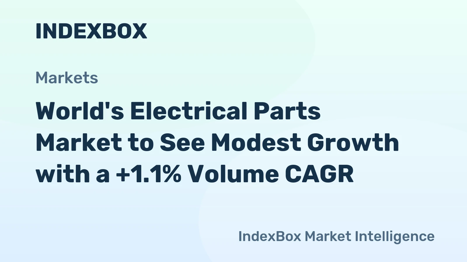 World's Electrical Parts Market to See Modest Growth with a +1.1% Volume CAGR