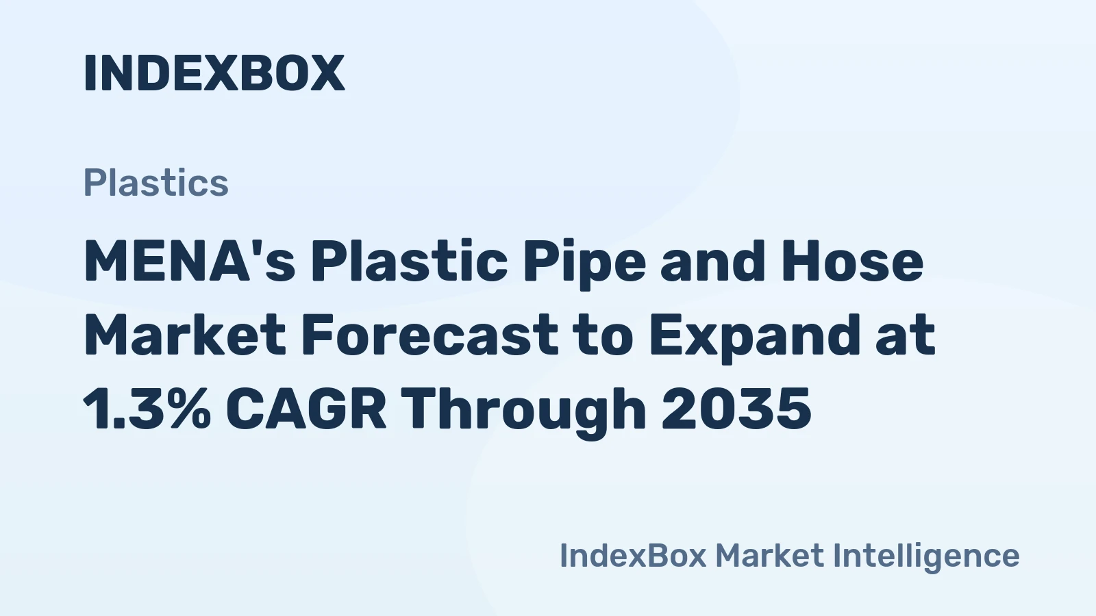MENA's Plastic Pipe and Hose Market Forecast to Expand at 1.3% CAGR Through 2035