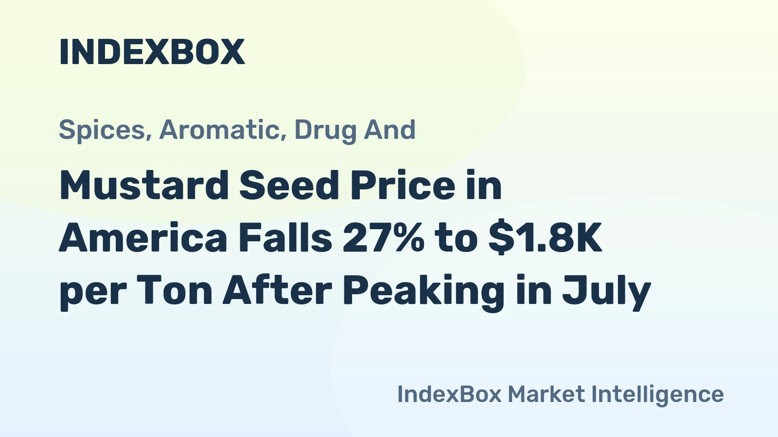 Mustard Seed Price in America Falls 27% to $1.8K per Ton After Peaking in July