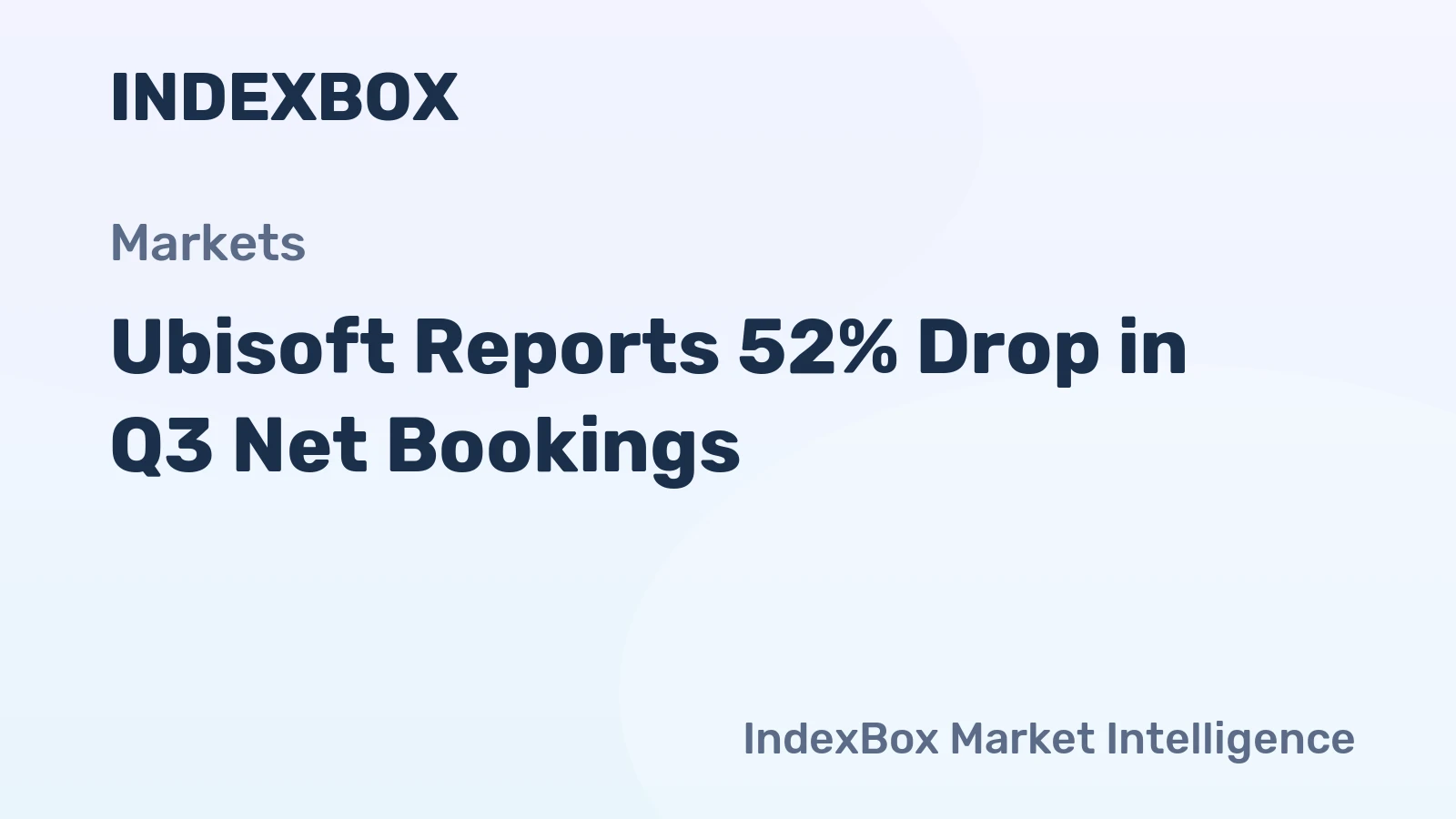 Ubisoft Reports 52% Drop in Q3 Net Bookings