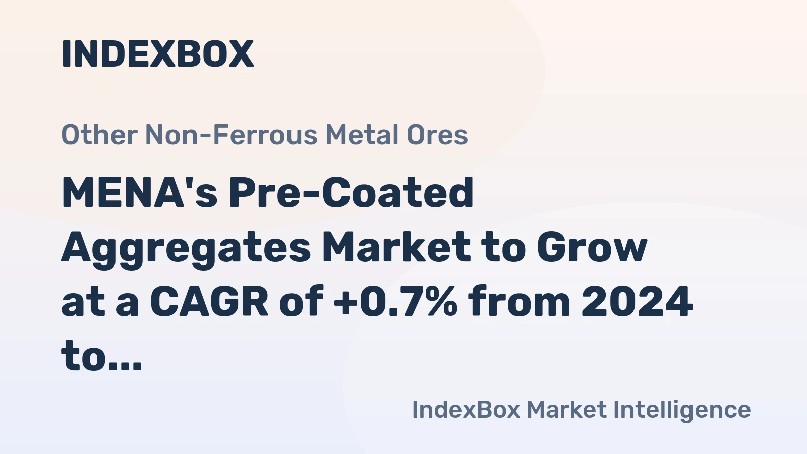 MENA's Pre-Coated Aggregates Market to Grow at a CAGR of +0.7% from 2024 to 2035