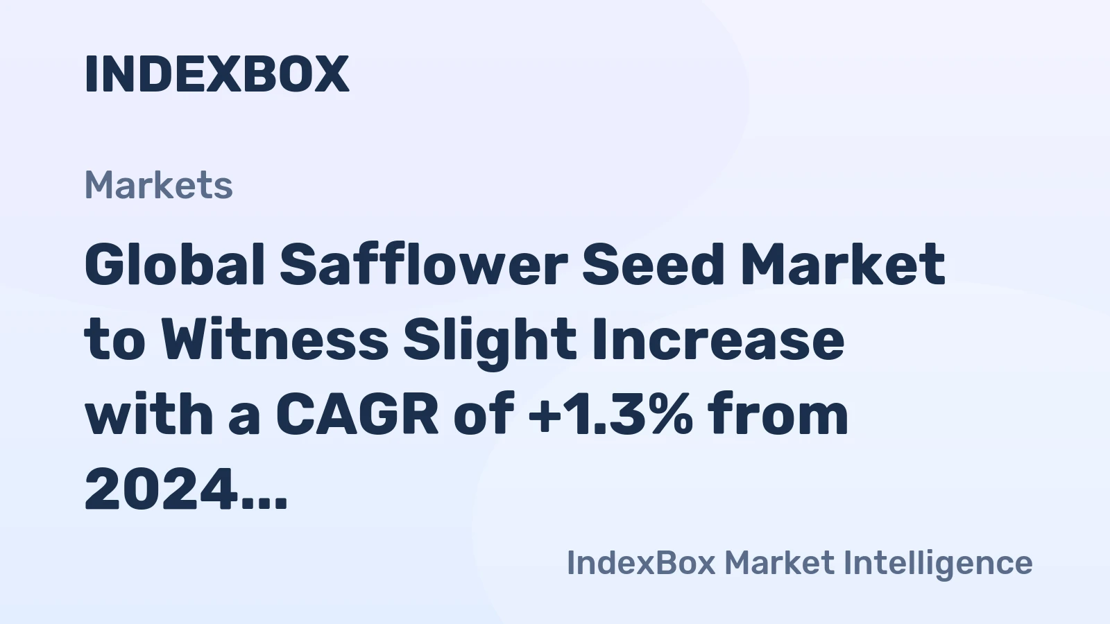 Global Safflower Seed Market to Witness Slight Increase with a CAGR of +1.3% from 2024 to 2035