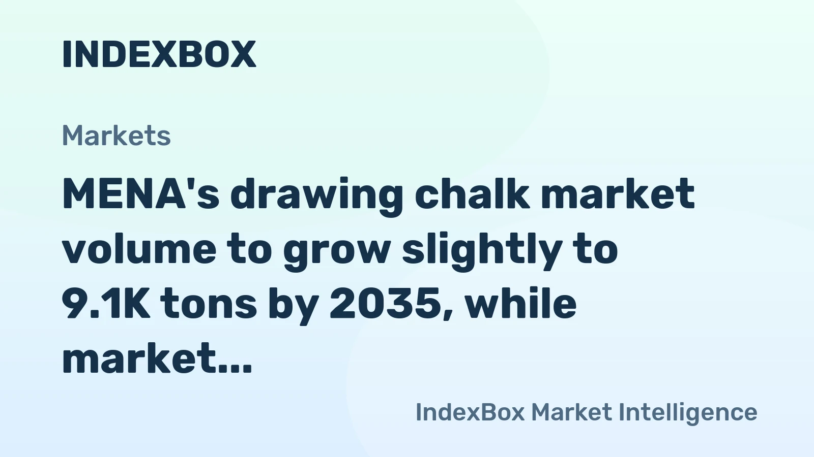 MENA's drawing chalk market volume to grow slightly to 9.1K tons by 2035, while market value is forecast to decline to $32M.
