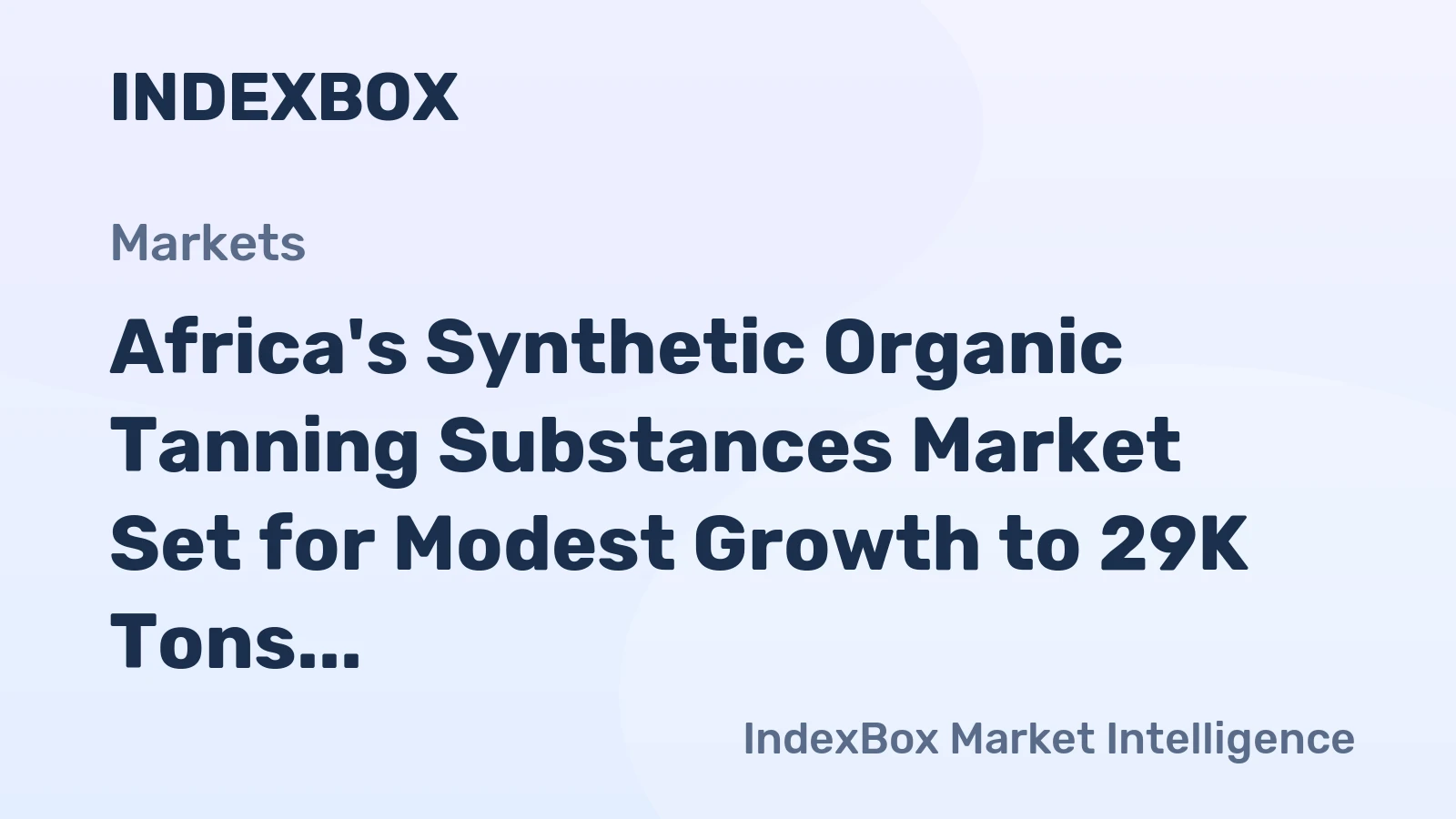 Africa's Synthetic Organic Tanning Substances Market Set for Modest Growth to 29K Tons and $69M