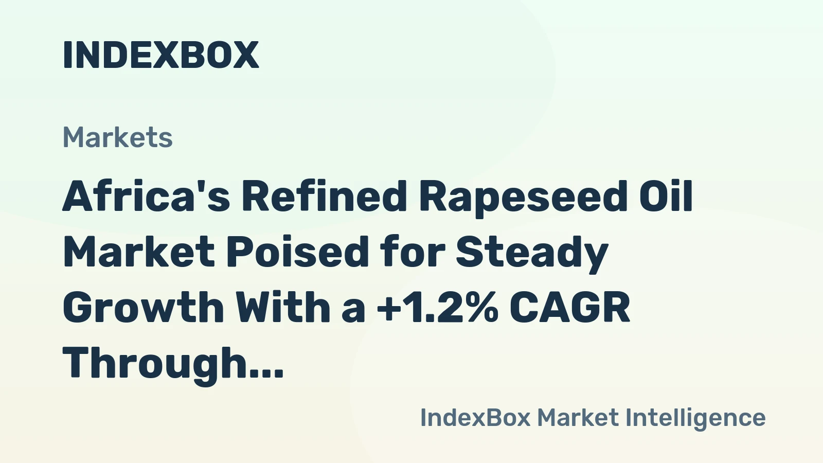 Africa's Refined Rapeseed Oil Market Poised for Steady Growth With a +1.2% CAGR Through 2035