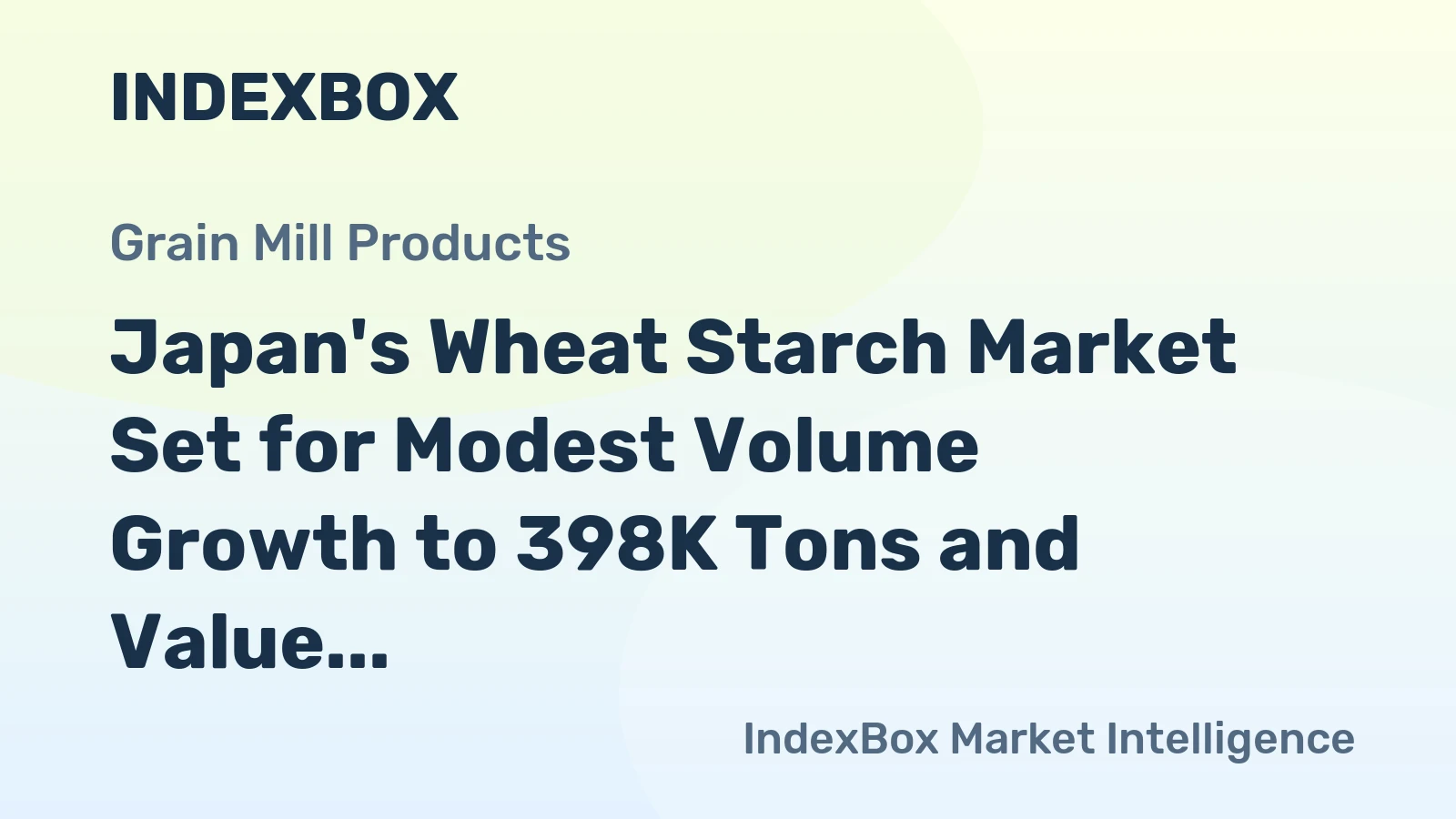 Japan's Wheat Starch Market Set for Modest Volume Growth to 398K Tons and Value Rise to $1.1B by 2035