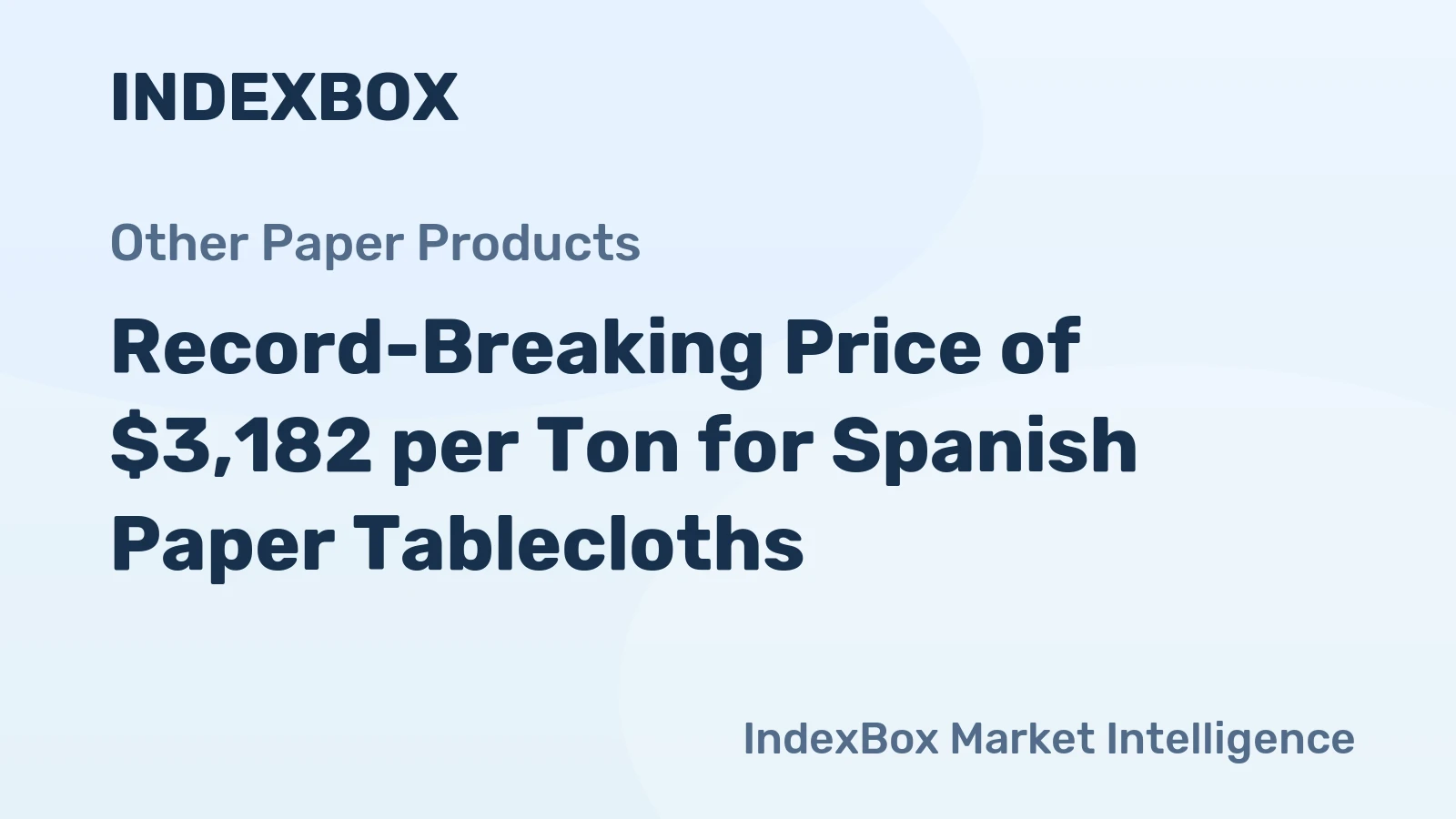 Record-Breaking Price of $3,182 per Ton for Spanish Paper Tablecloths