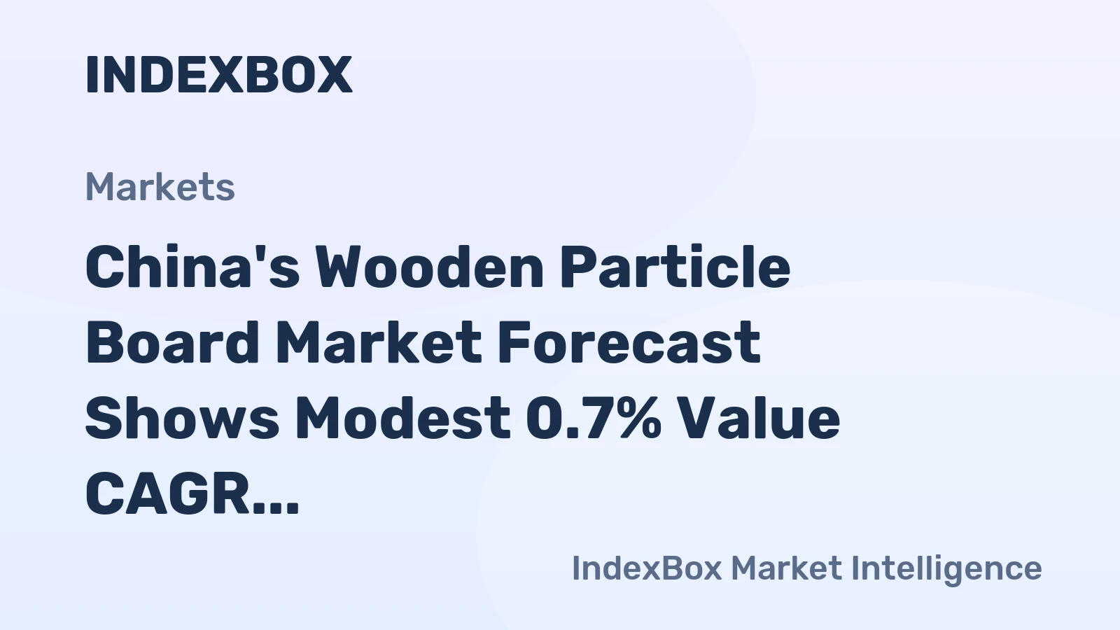 China's Wooden Particle Board Market Forecast Shows Modest 0.7% Value CAGR Through 2035