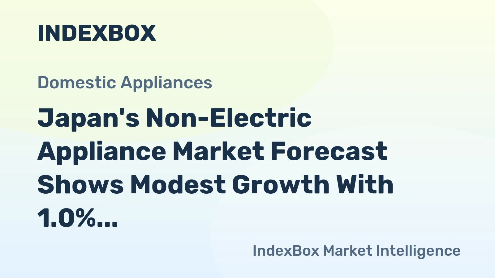 Japan's Non-Electric Appliance Market Forecast Shows Modest Growth With 1.0% CAGR Through 2035