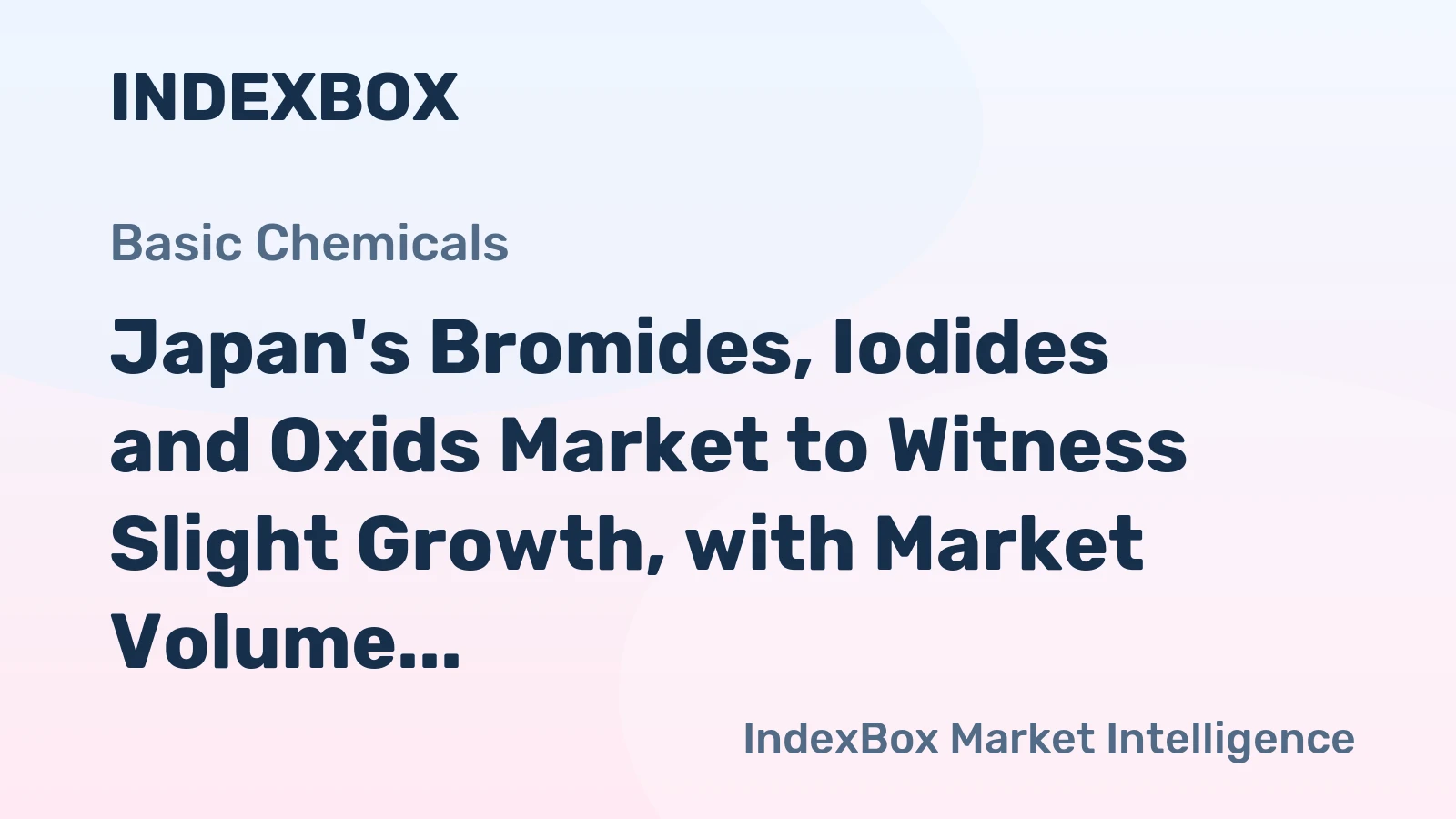 Japan's Bromides, Iodides and Oxids Market to Witness Slight Growth, with Market Volume Reaching 22K Tons and Value Surpassing $690M by 2035
