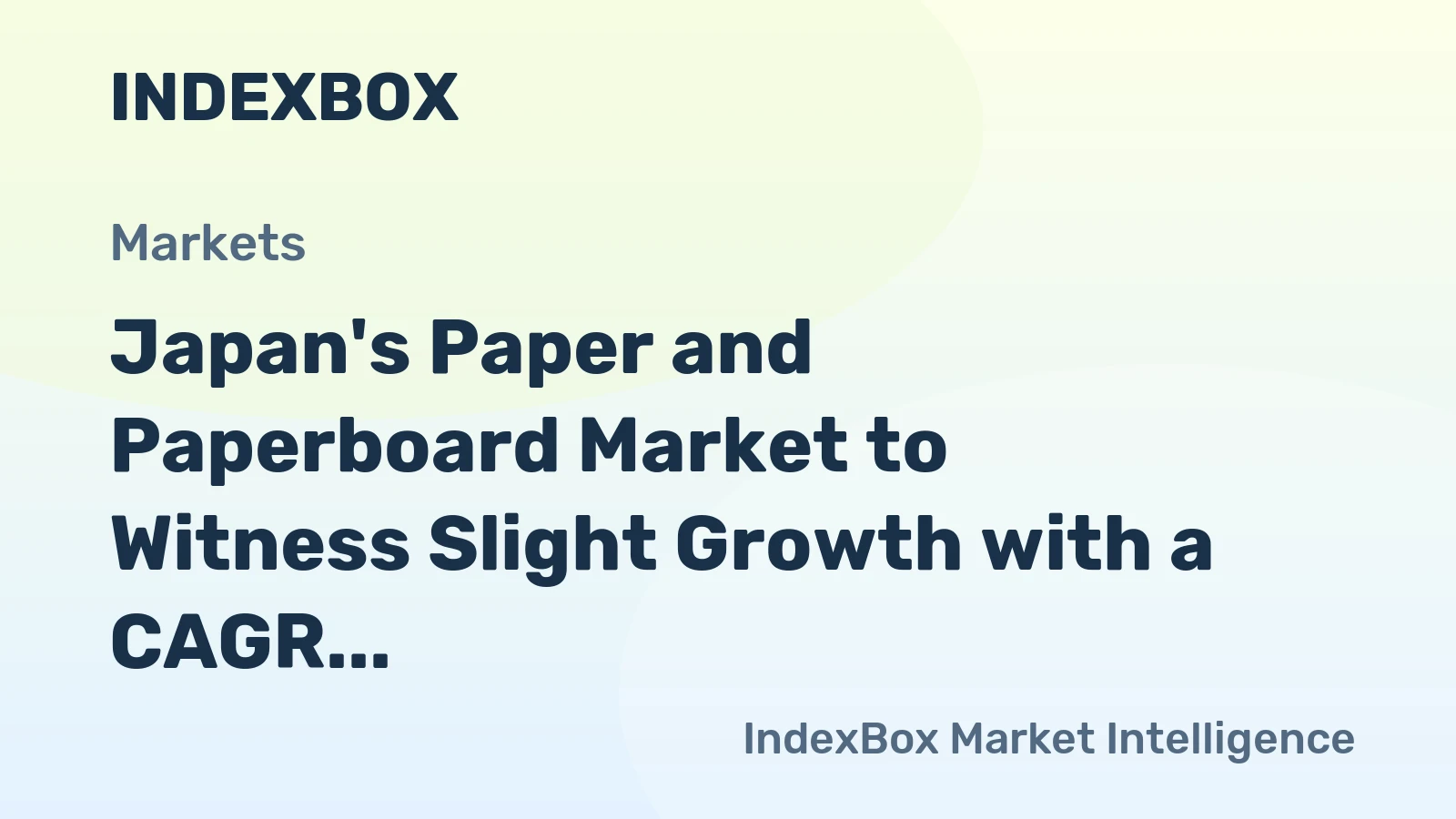 Japan's Paper and Paperboard Market to Witness Slight Growth with a CAGR of +0.3% from 2024 to 2035