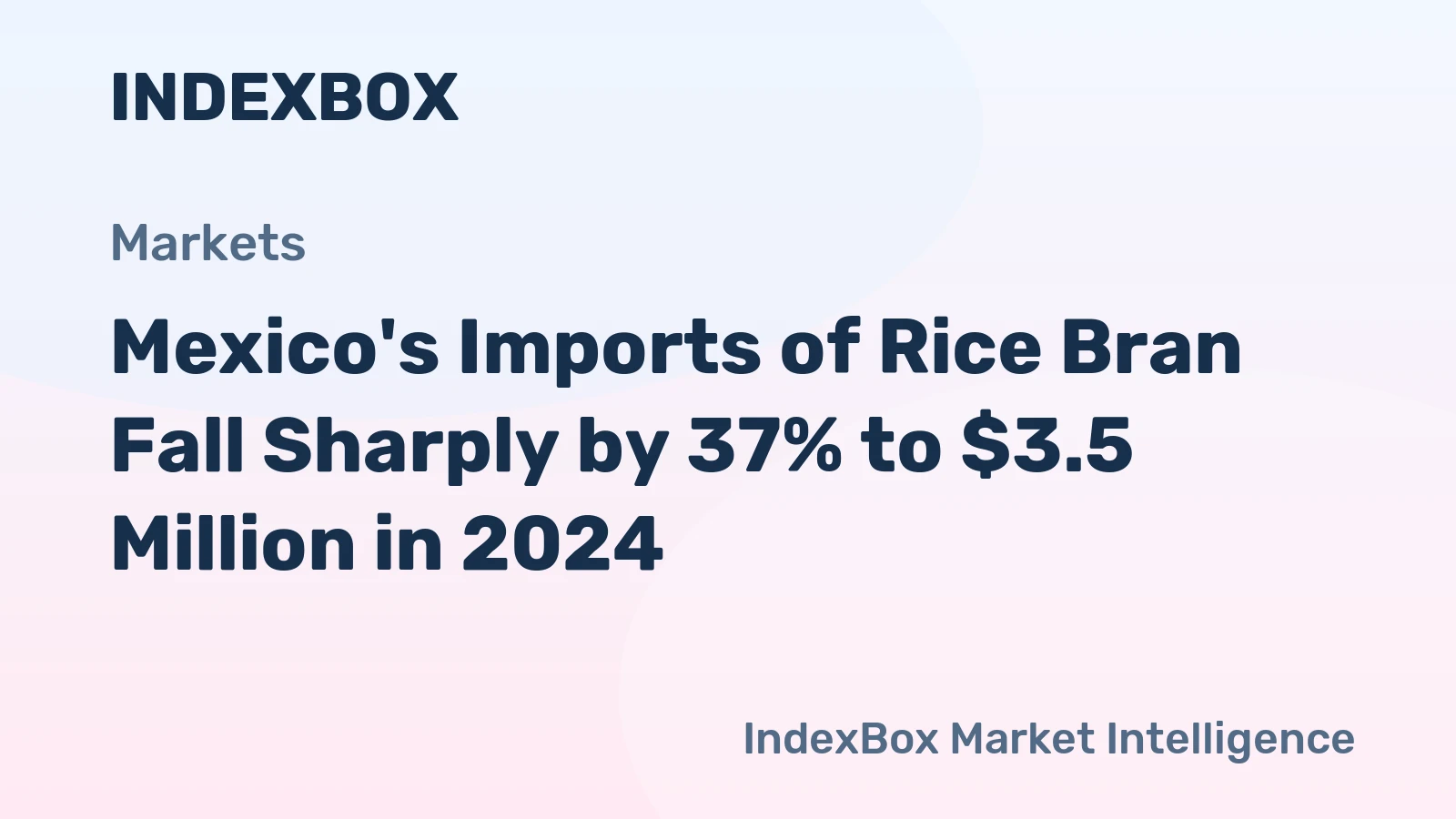 Mexico's Imports of Rice Bran Fall Sharply by 37% to $3.5 Million in 2024