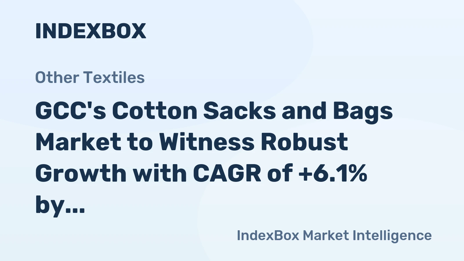 GCC's Cotton Sacks and Bags Market to Witness Robust Growth with CAGR of +6.1% by 2035